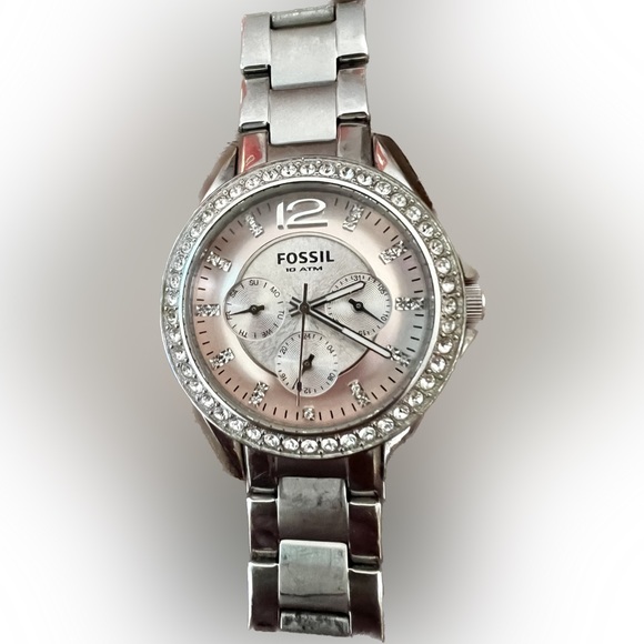 Fossil | Accessories | Fossil Wrist Watch Pink Face With Swarovski ...
